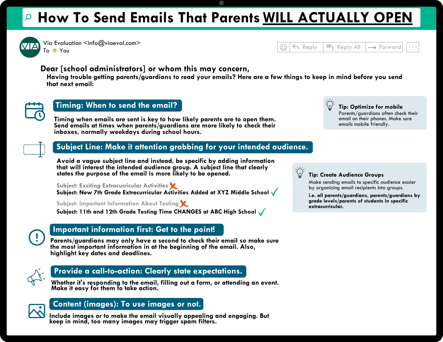 Via Evaluation - 5 Tips for Sending Emails That Parents Will Actually Open